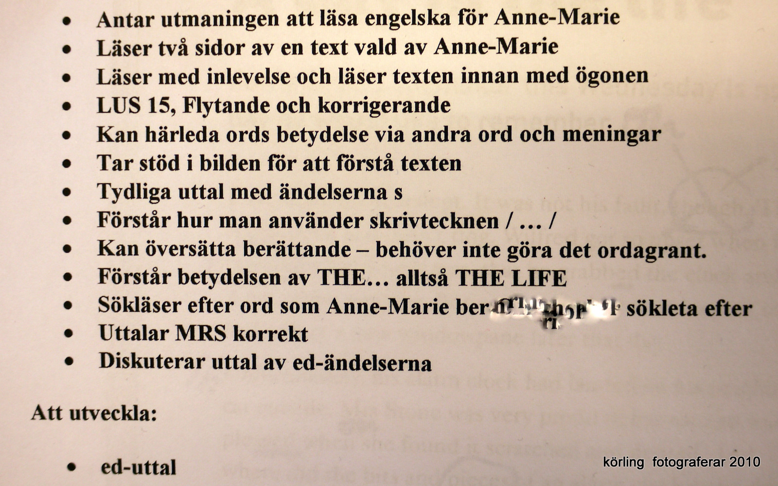 Dokumentera – en elevs engelska läsning | Anne-Marie Körling